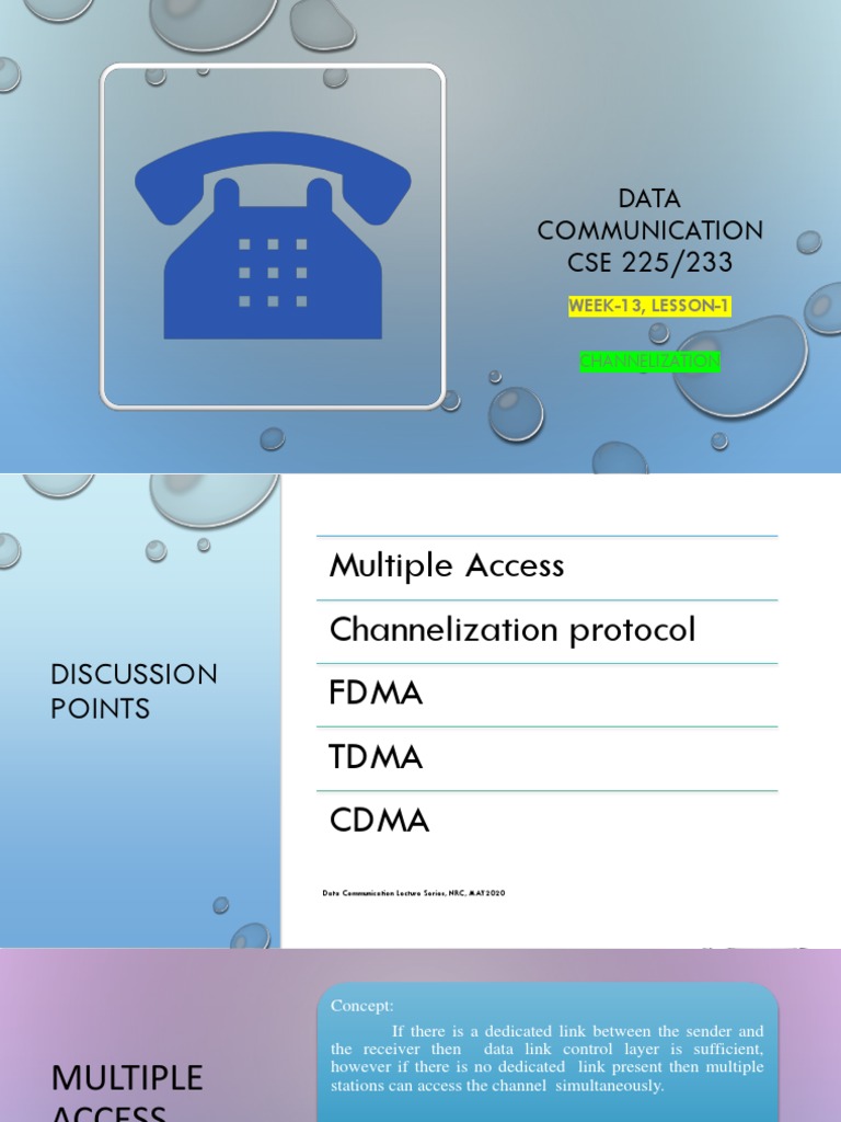 Data Communication CSE 225/233: WEEK-13, LESSON-1 | PDF | Channel Access Method | Computer ...
