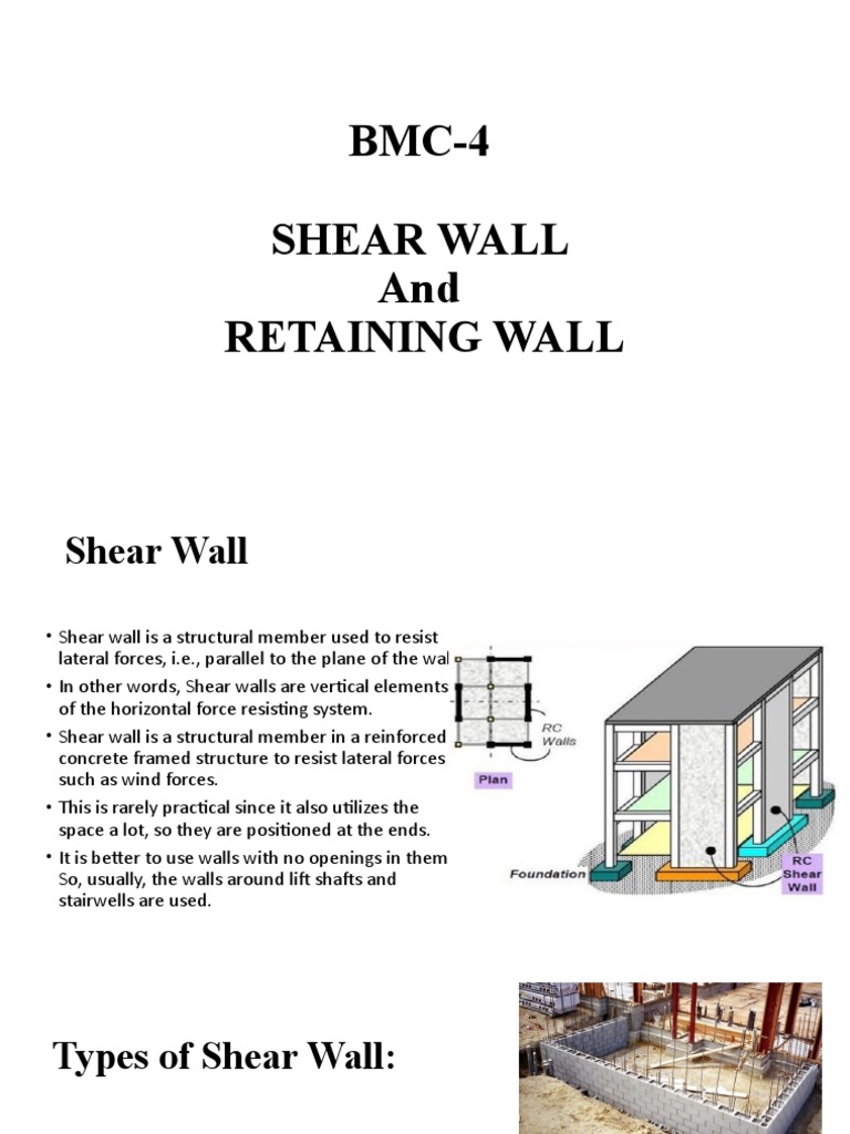 Shear and Retaining Wall Types and Construction | PDF | Real Estate ...