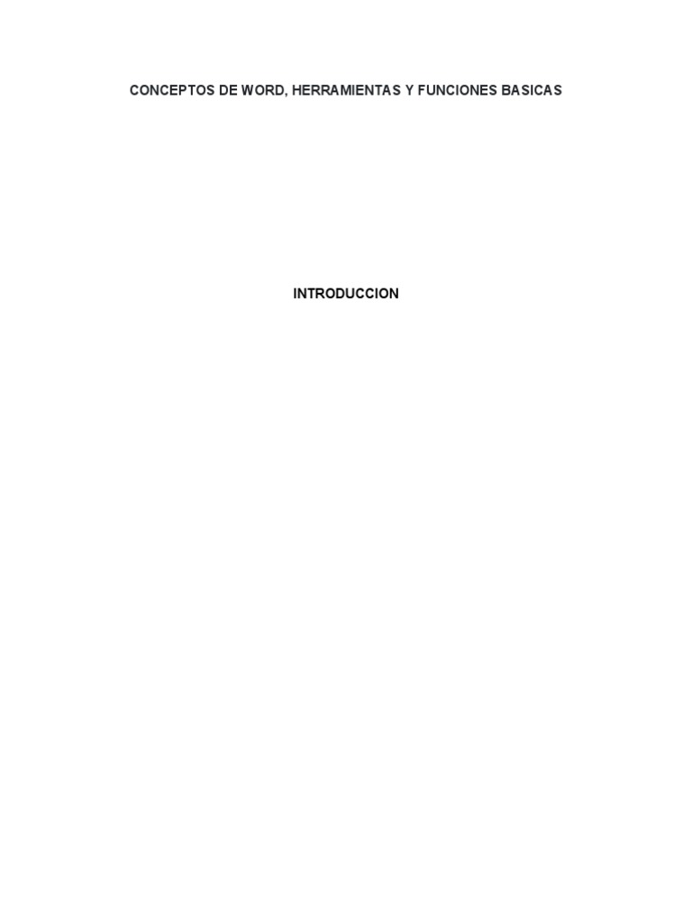 Investigar Conceptos de Word Sus Herramientas y Cual Son Sus Funciones ...
