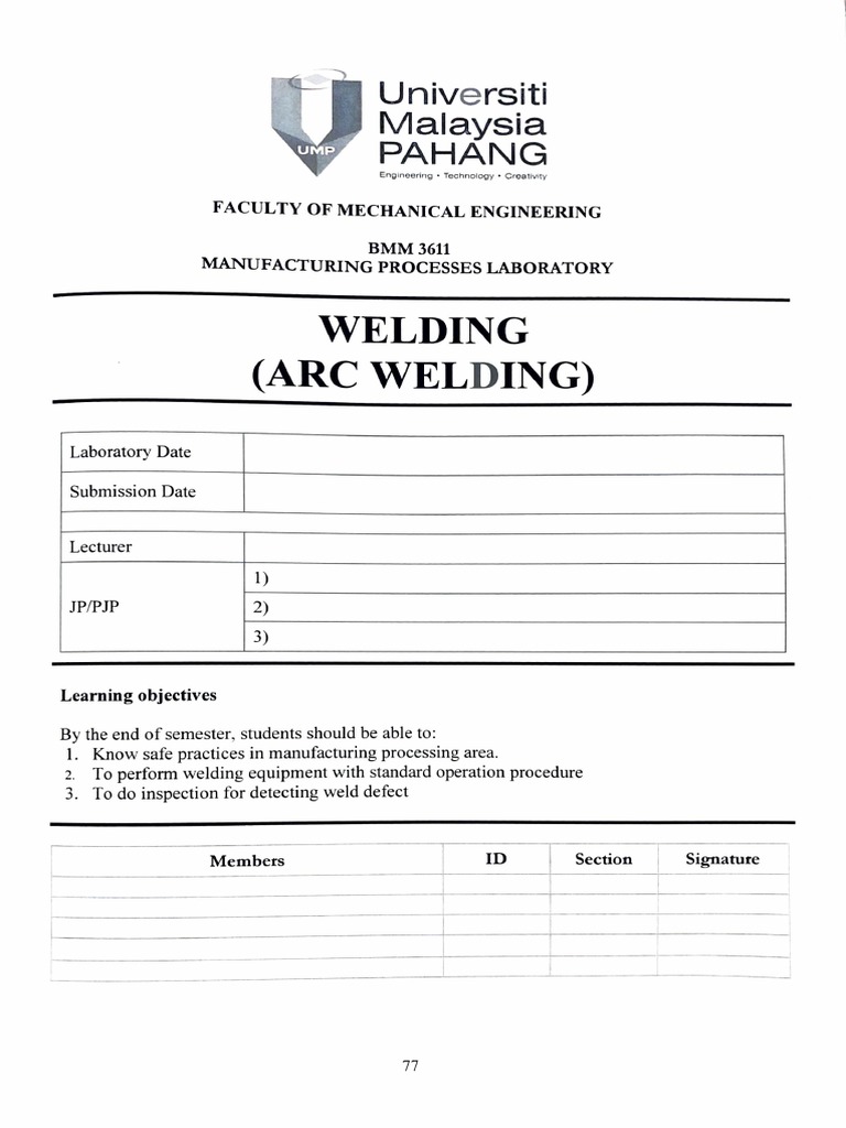 Welding Lab Report | PDF | Construction | Welding