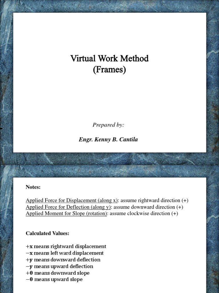 Virtual Work Method for Frame Analysis | PDF | Mechanical Engineering ...