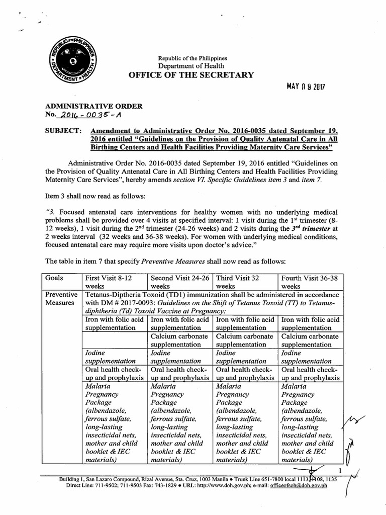 DOH updates antenatal care guidelines | PDF | Dietary Supplements ...