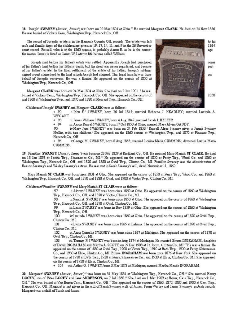 Swaney Family Genealogy | PDF | Travel