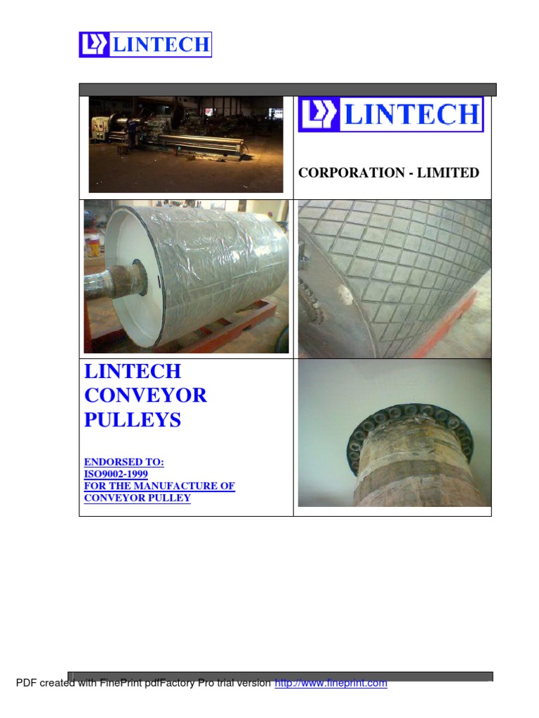 Lintech Conveyor Pulleys: Corporation - Limited | PDF | Belt ...