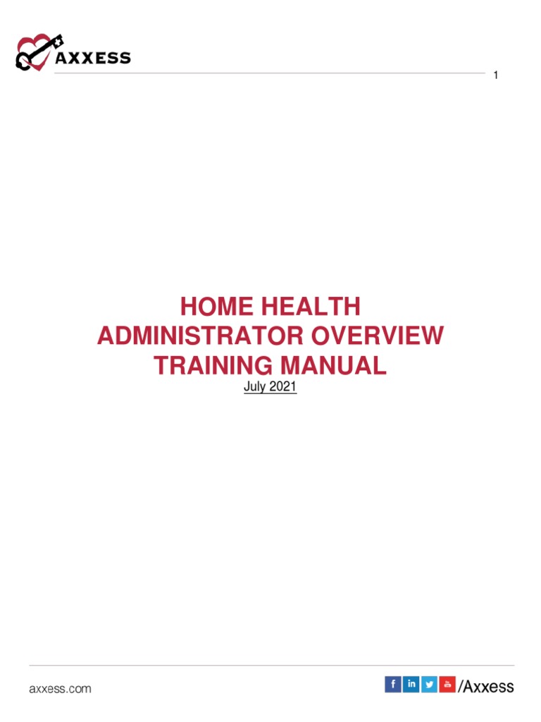 Home Health Administrator Overview Training Manual: July 2021 | PDF ...