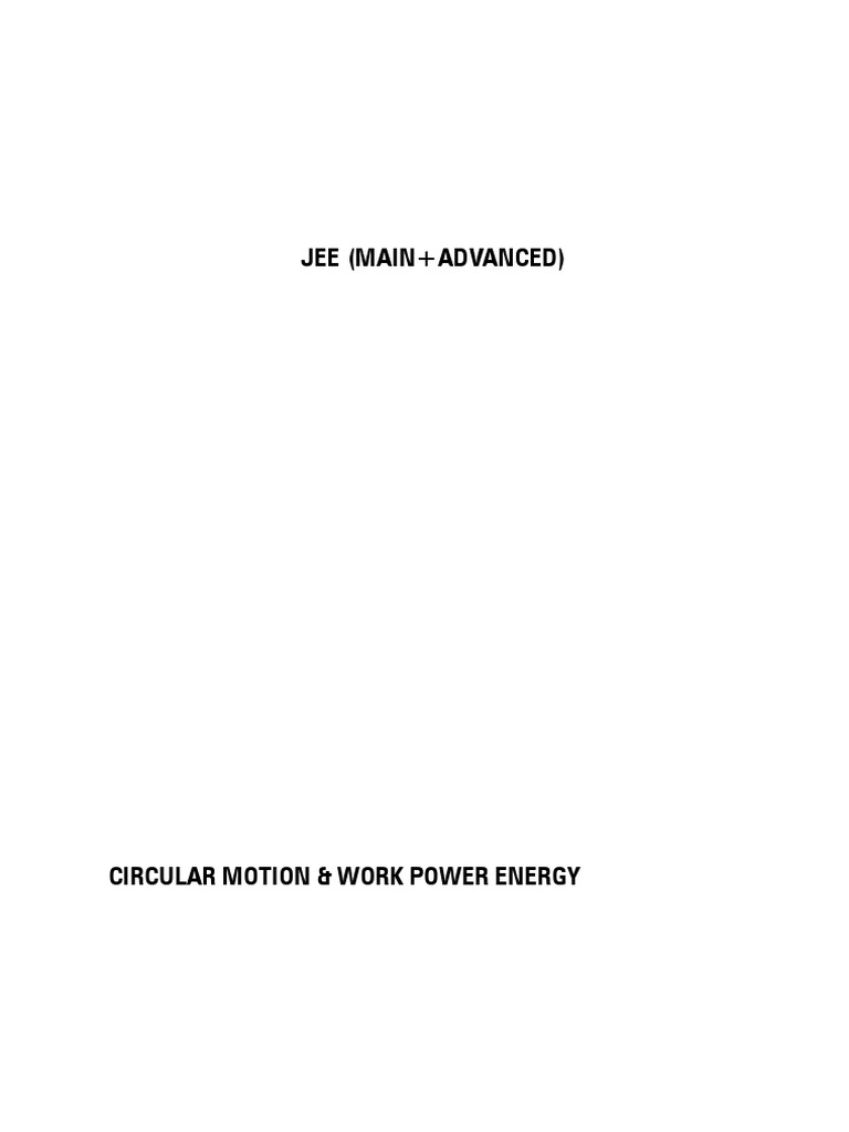 Circular Motion - Work Power Energy | PDF | Acceleration | Potential Energy