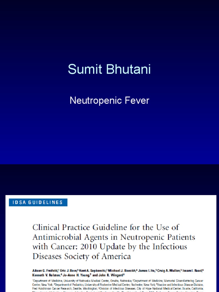 Sumit Bhutani: Neutropenic Fever | PDF | Hematopoietic Stem Cell ...