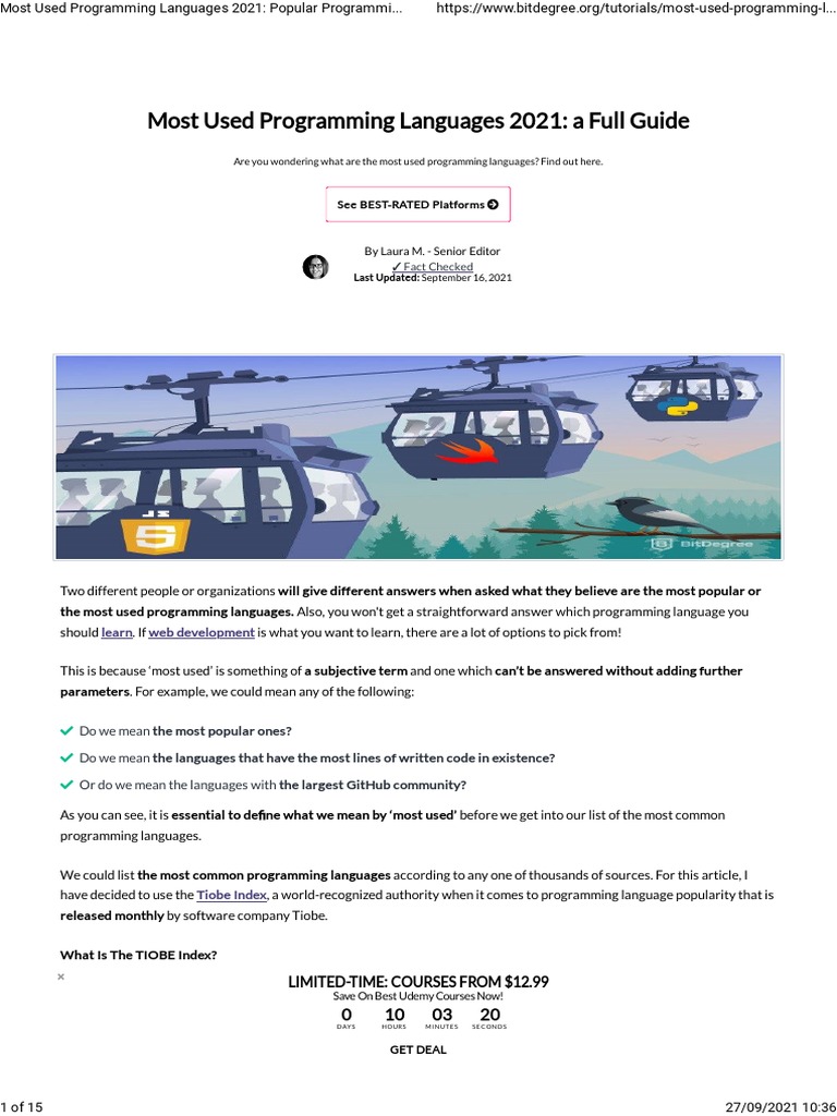Most Used Programming Languages 2021: A Full Guide: See BEST-RATED ...