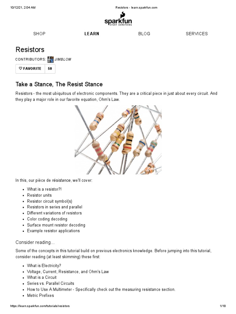 Resistors | PDF | Resistor | Series And Parallel Circuits