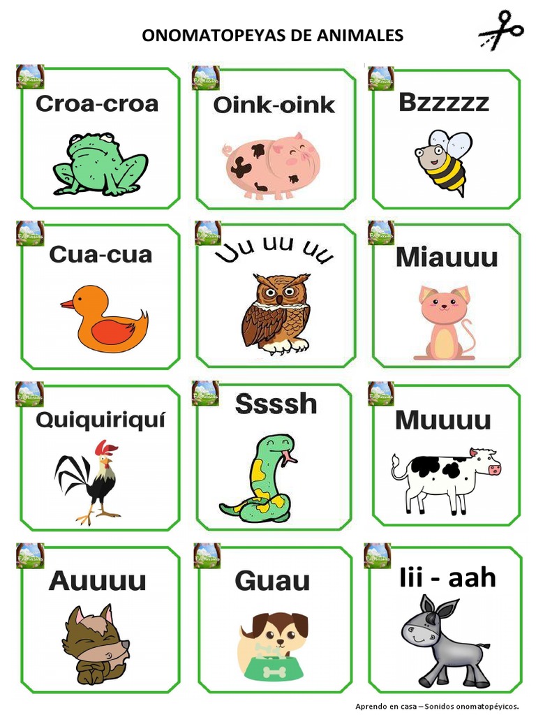 Onomatopeyas de Animales | PDF