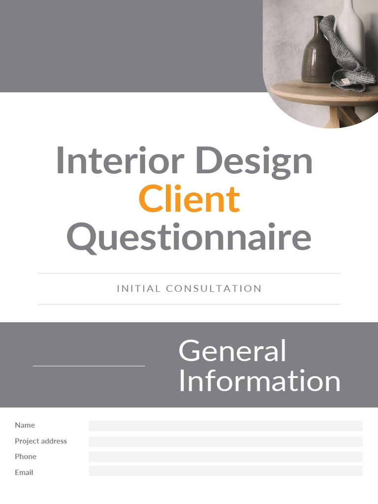 Interior Design Questionnaire: Client | PDF
