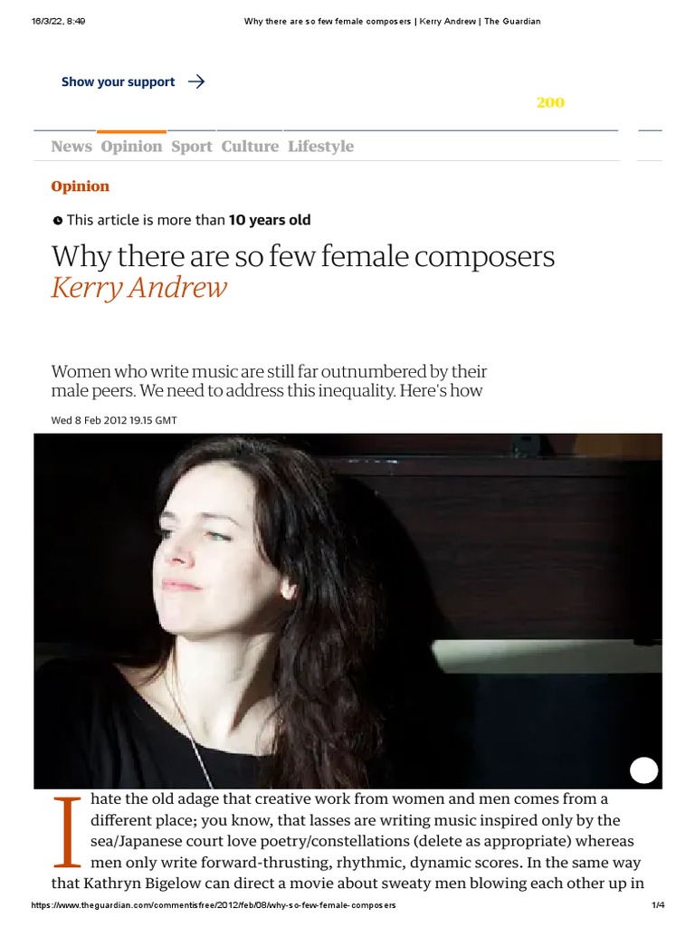 Why There Are So Few Female Composers - Kerry Andrew - The Guardian ...