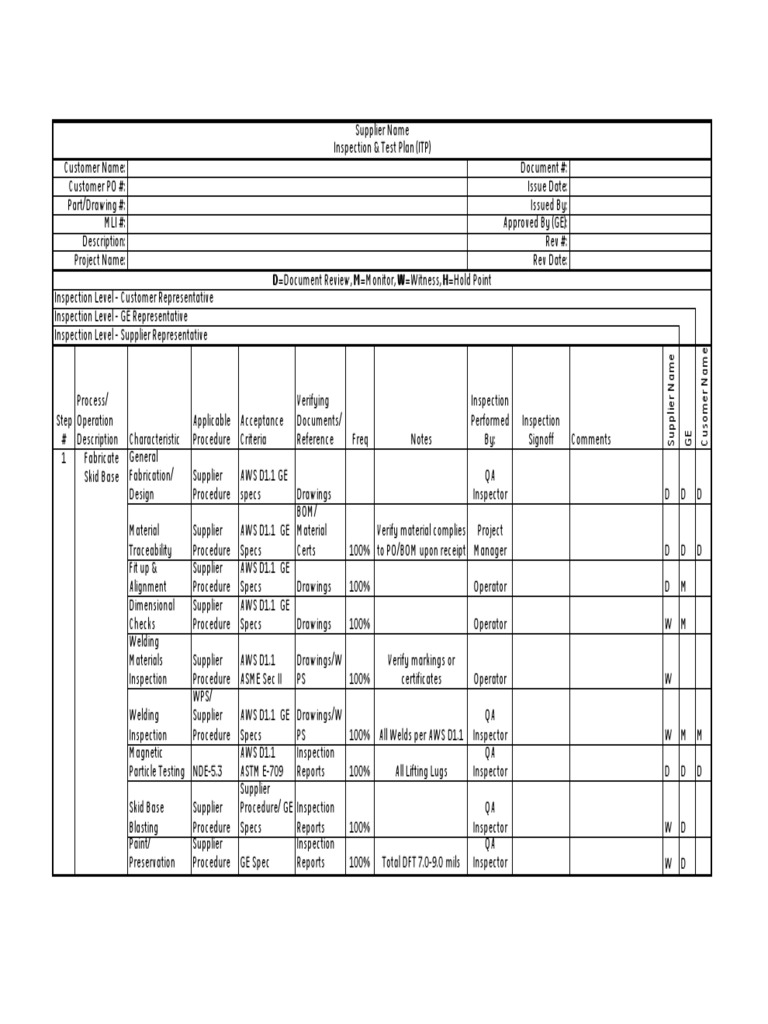 Itp Piping Sample | PDF | Mechanical Engineering | Business Process