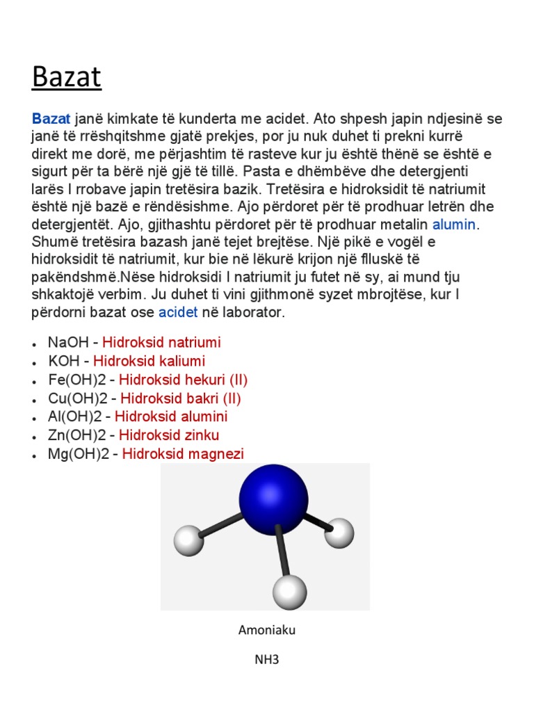 Bazat Dhe Acidet | PDF