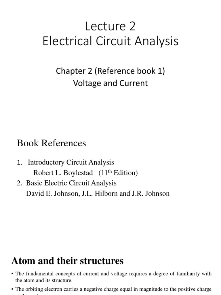 Electrical Circuit Analysis: Chapter 2 (Reference Book 1) Voltage and ...