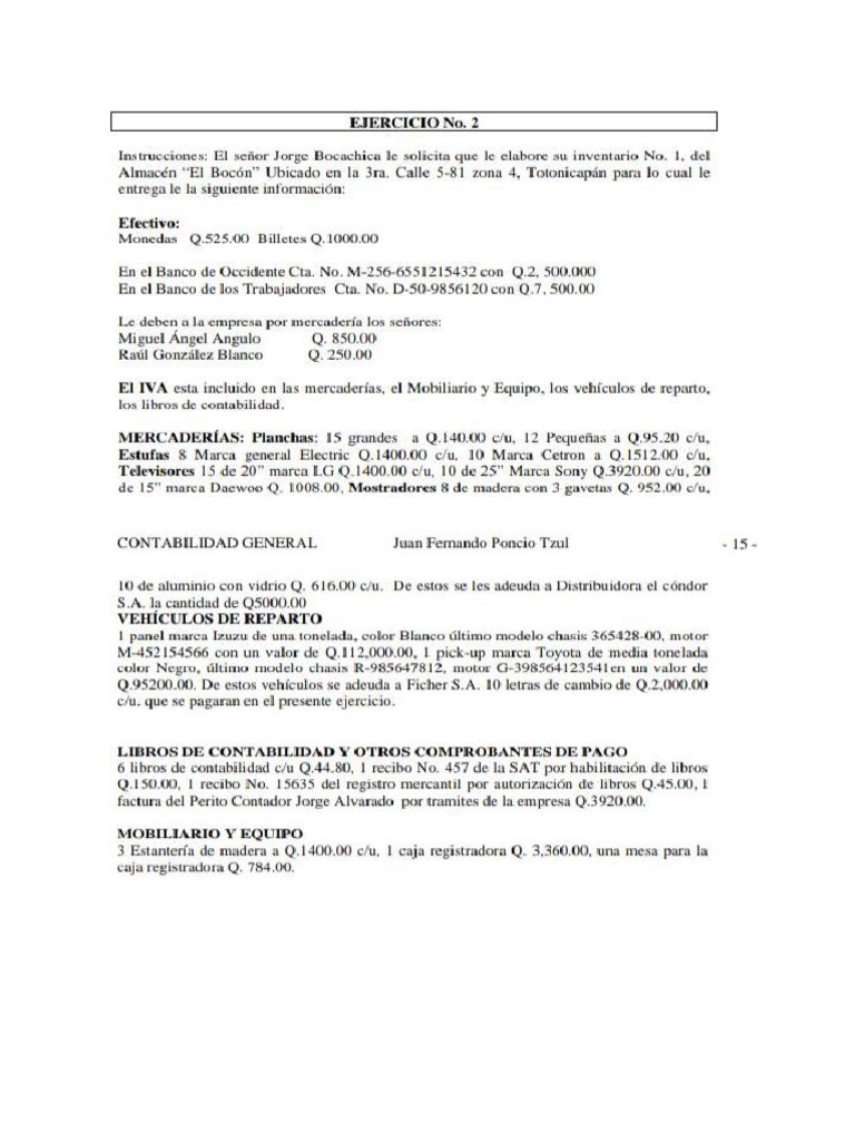 Ejercicio de Conta | PDF