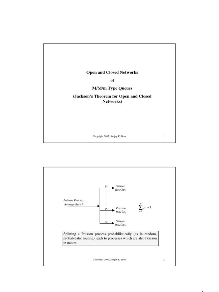 Open and Closed Networks of M/M/M Type Queues (Jackson's Theorem For ...