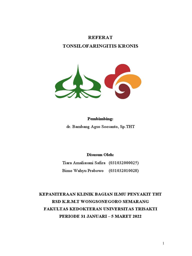 Referat Tonsilofaringitis Kronis - Trisakti | PDF
