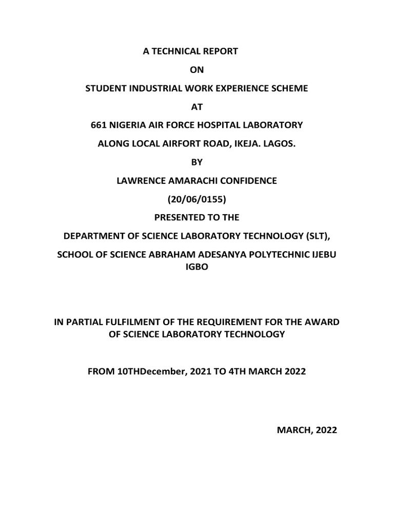 SIWES Report: 661 NAF Hospital Lab | PDF | Serology | Hepatitis B