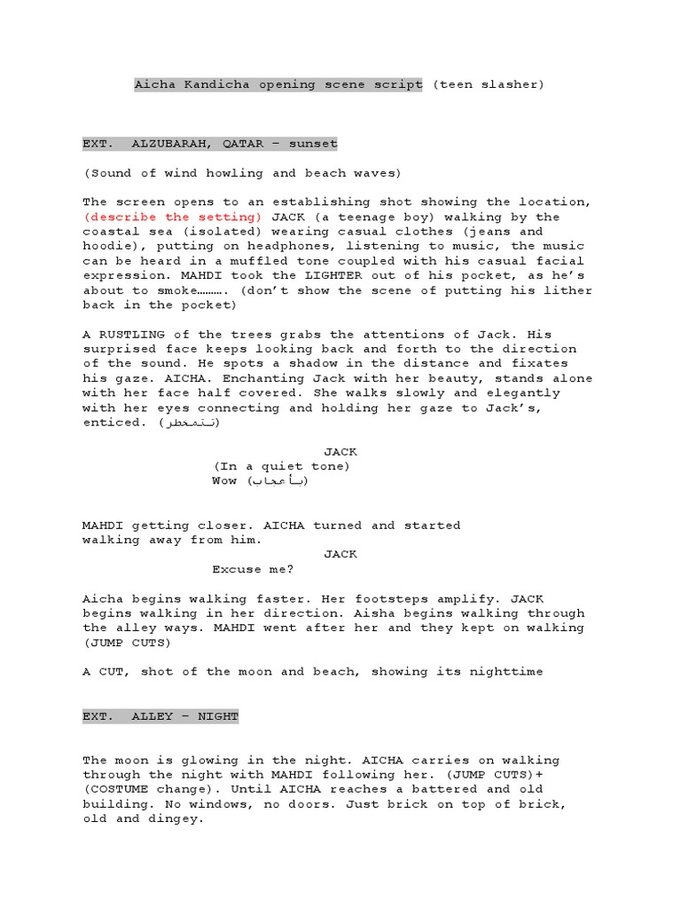 Aicha Kandicha Opening Scene Script | PDF