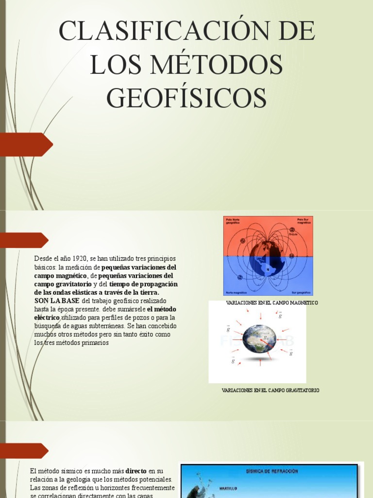 Clasificación de Los Métodos Geofísicos | PDF | Campo magnético | Tierra
