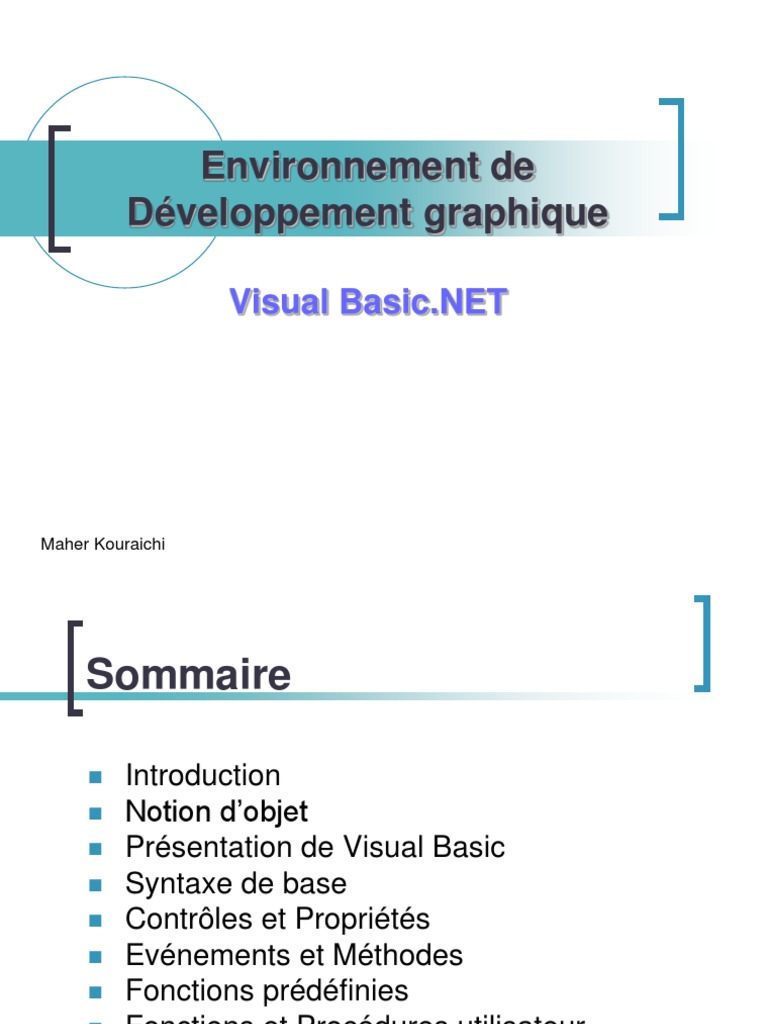 Cours VB V21-22 | PDF | Structure de contrôle | ASCII
