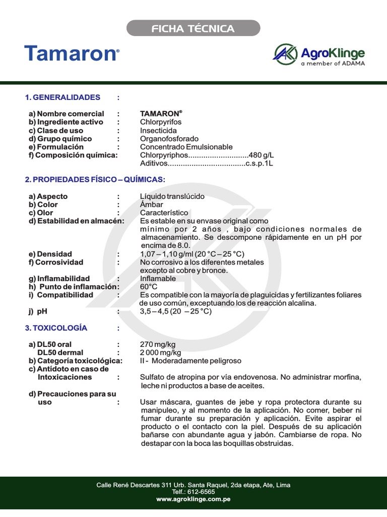 TAMARON | PDF | Acetilcolina | Química