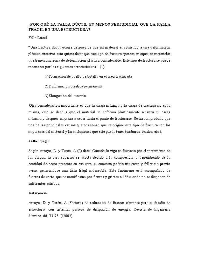 Comparativa de Falla Dúctil y Frágil | PDF