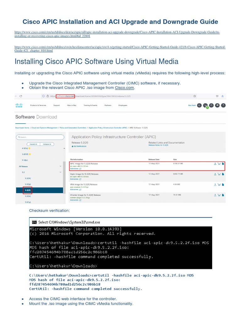 Cisco APIC Installation and ACI Upgrade and Downgrade Guide - Ravi K ...