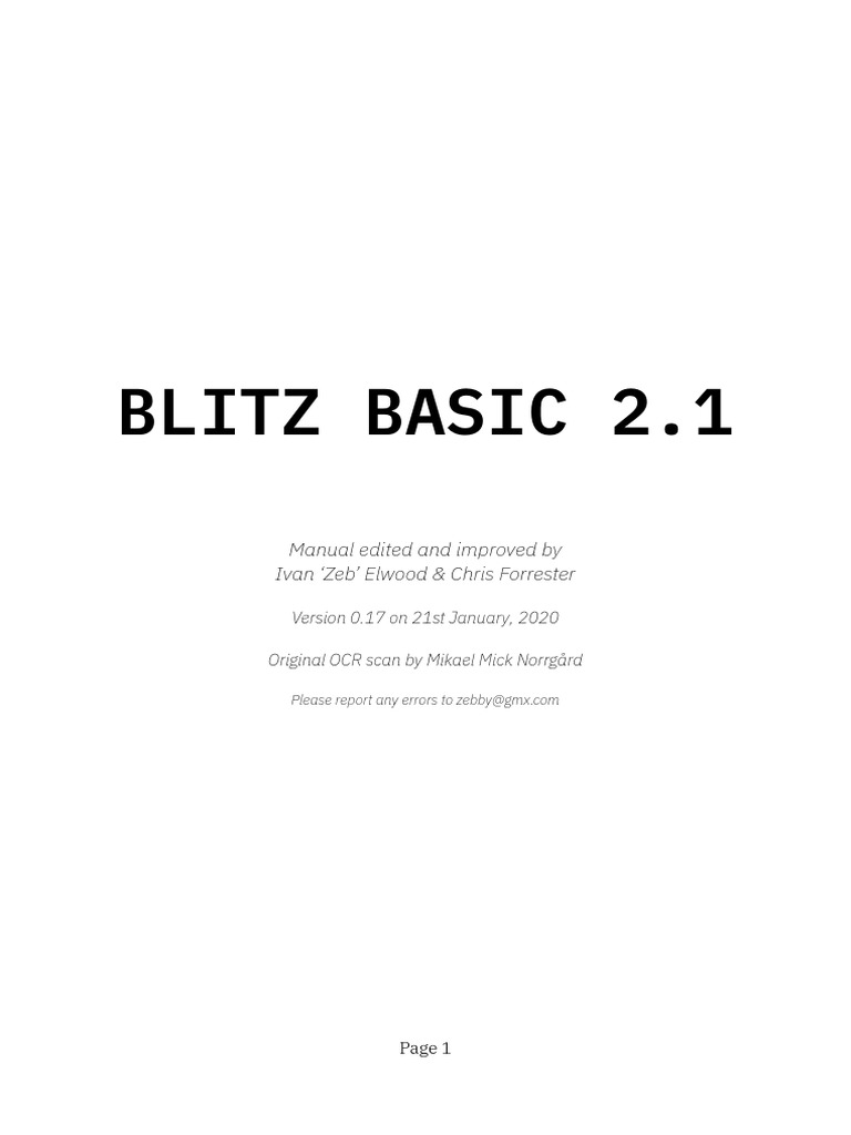 Blitz Basic 2.1 Manual 21 Jan 2020 | PDF | Cursor (User Interface ...