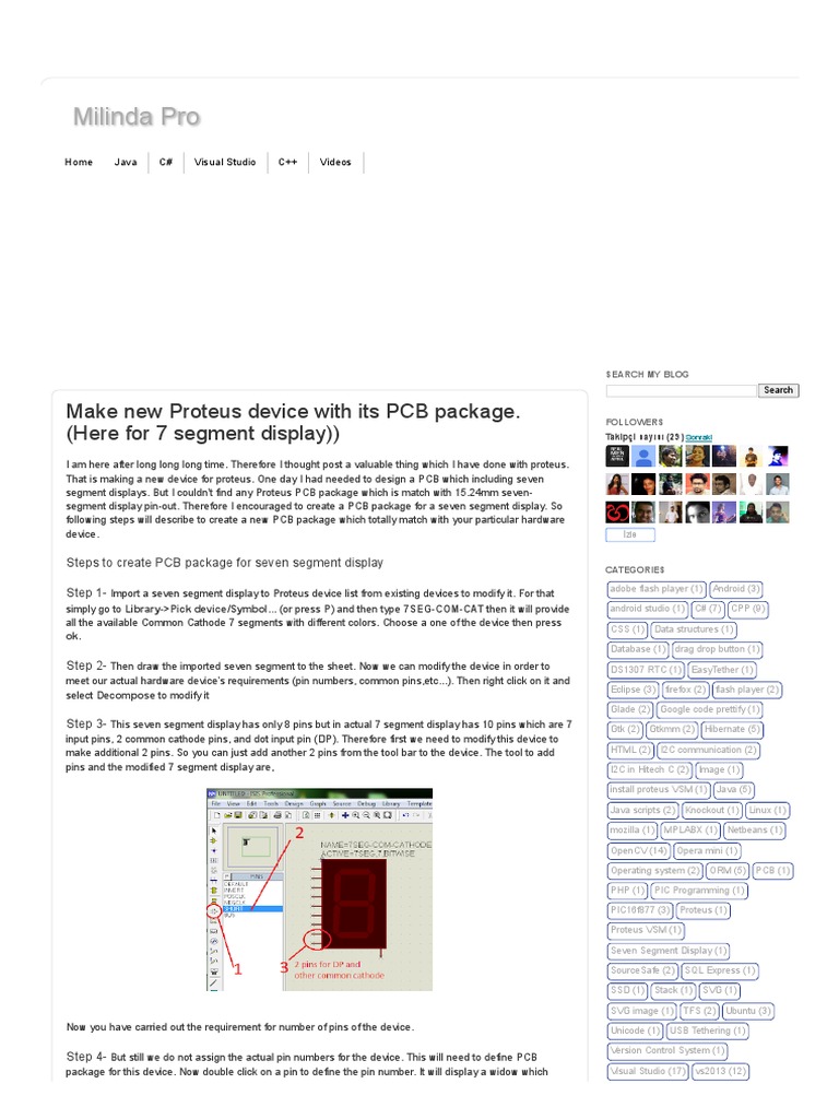 Milinda Pro - Make New Proteus Device With Its PCB Package. (Here For 7 Segment Display) ) | PDF ...