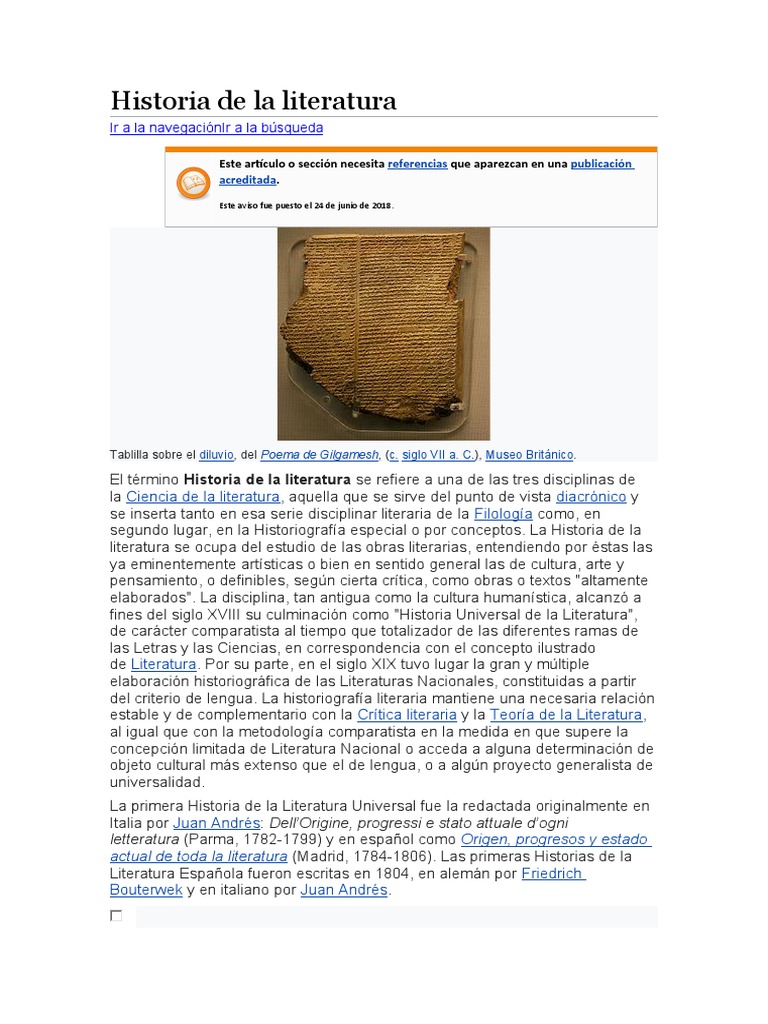 Historia de la Literatura Universal | PDF