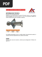 Ficha Tecnica - Valvula Compuerta Bridada Con Elastomero | PDF | Agua | Materiales