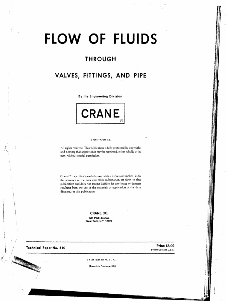 Crane TP 410 | PDF | Viscosity | Fluid Dynamics