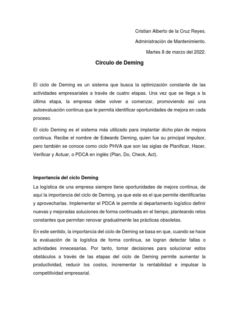 Circulo de Deming | PDF