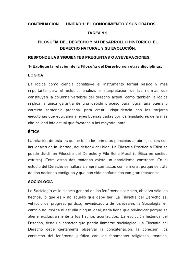 Tarea 1.2 - El Conocimiento y Sus Grados | PDF | Conocimiento | Moralidad