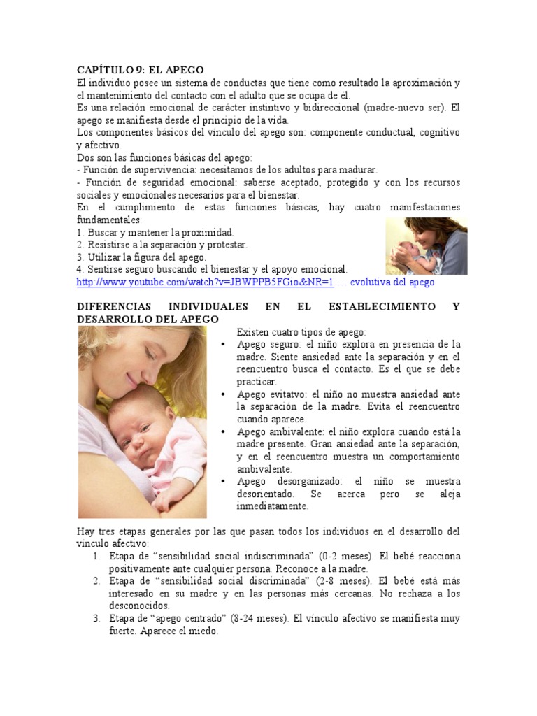 CAPÍTULO 9. Desarrollo Afectivo Emocional en Los Años Escolares | PDF | Teoría de apego ...