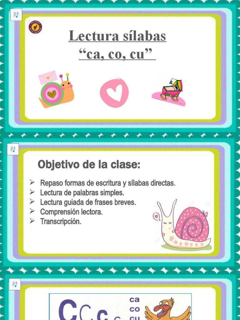 Sílabas Ca Co Cu 4to | PDF