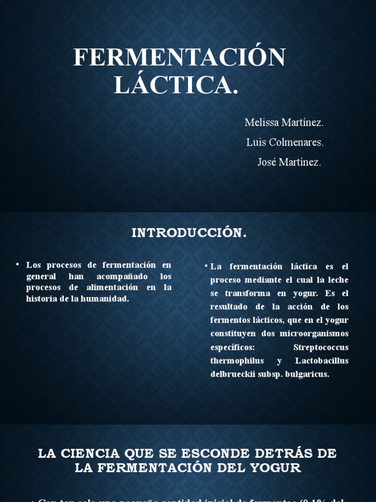 FERMENTACIÓN LÁCTICA | PDF