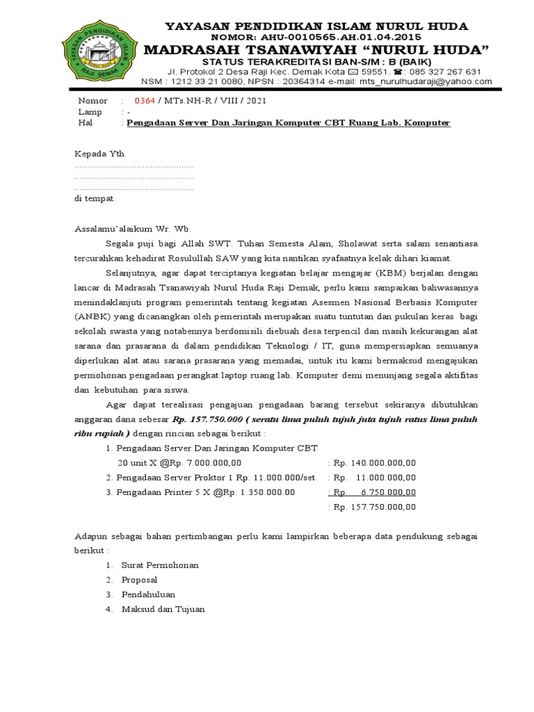 Proposal Bantuan CBT | PDF