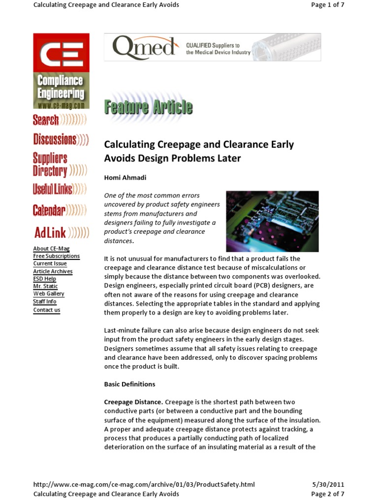 Calculating Creepage and Clearance Early Avoids Design Problems Later ...