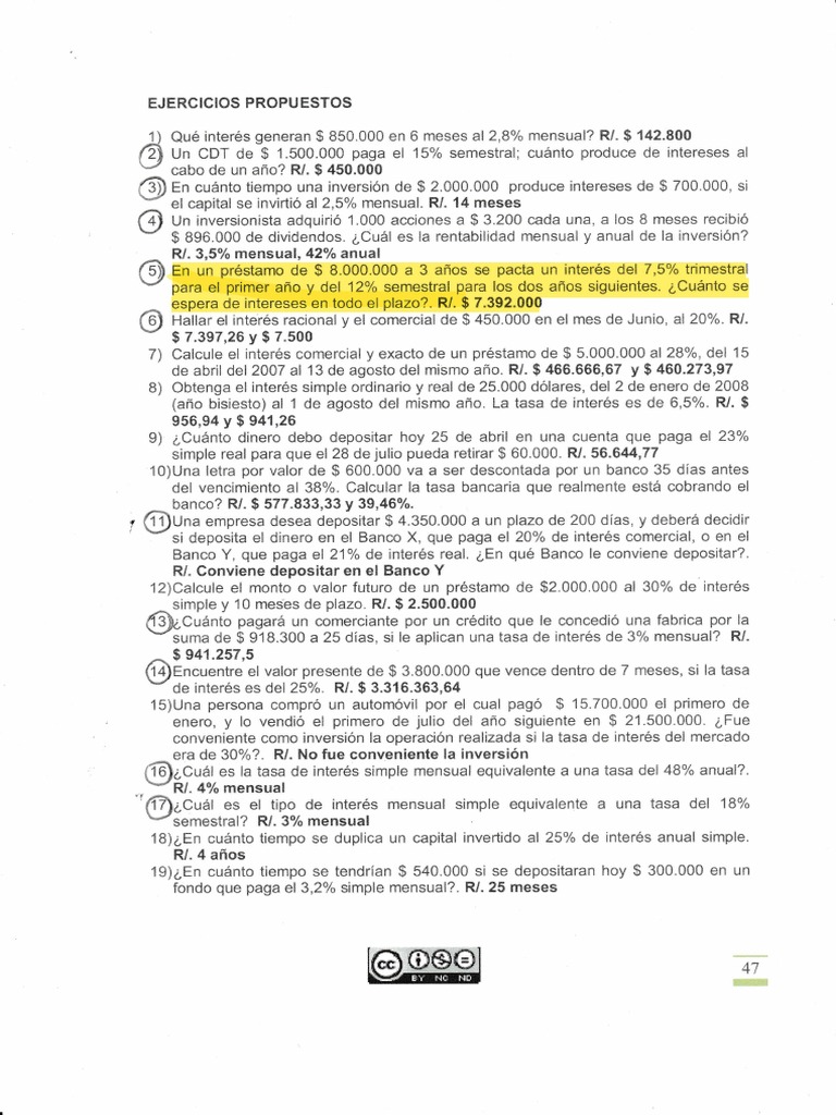 Deber de Interes Simple | PDF | Interés | Bancos