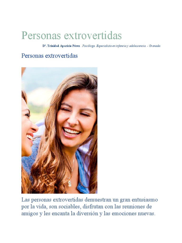 Personas Extrovertidas | PDF | Temperamento | Conceptos psicologicos
