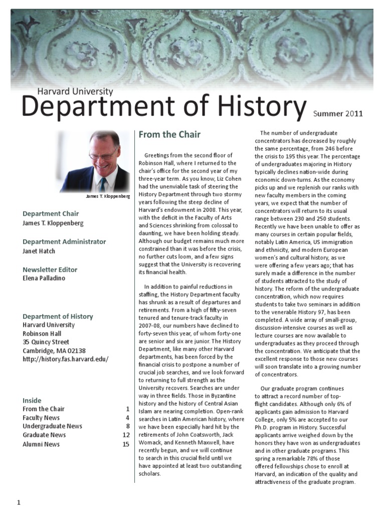 Department of History: Harvard University | PDF | Harvard University ...