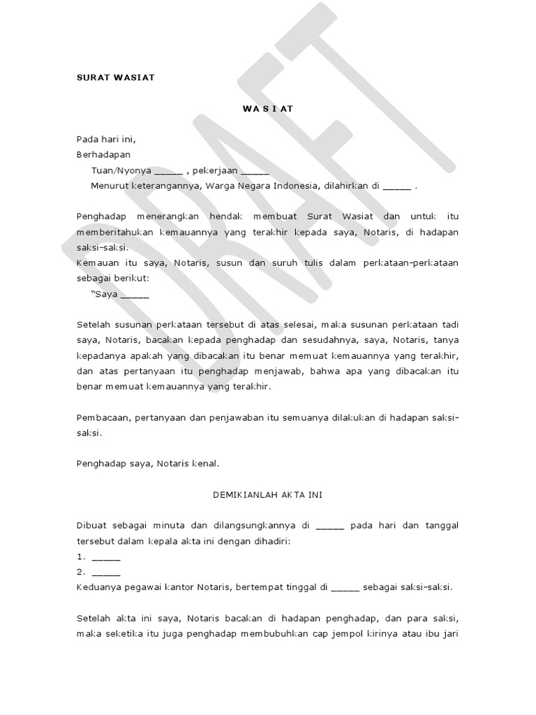 Surat Wasiat | PDF