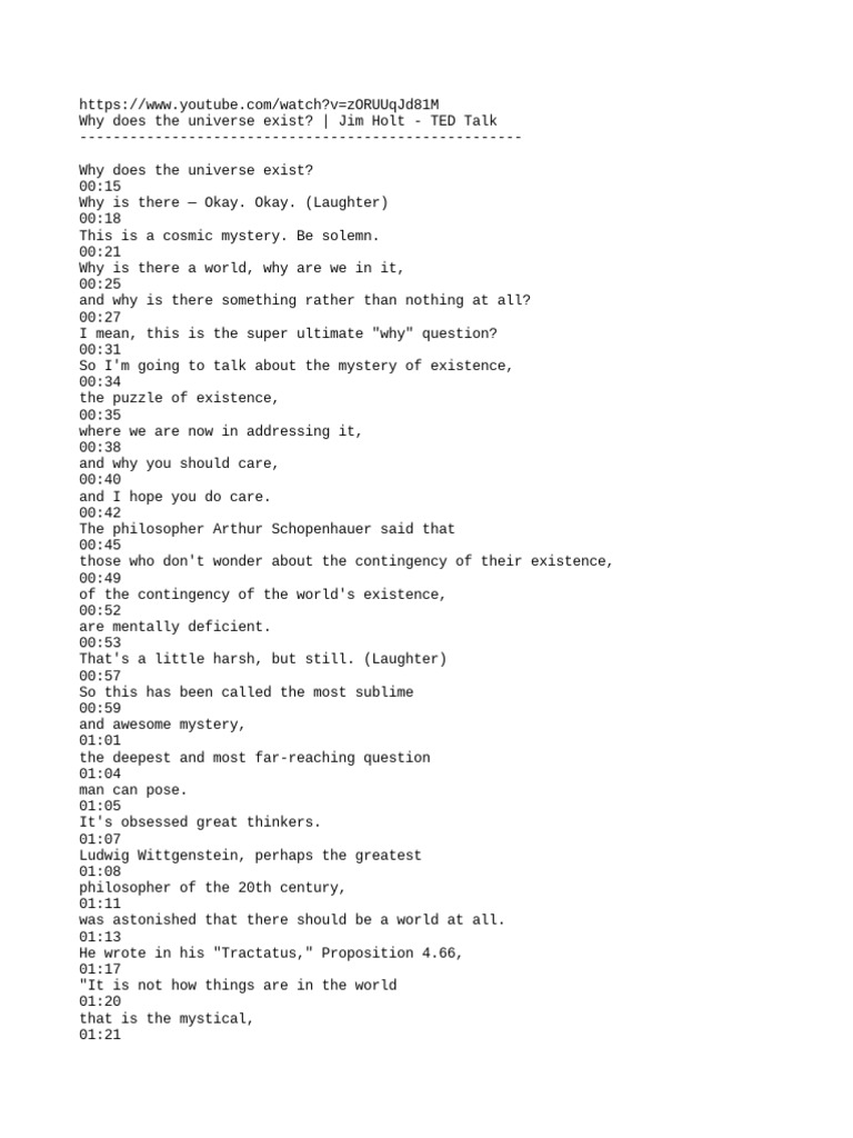 Why Does The Universe Exist | PDF | Physics | Reality