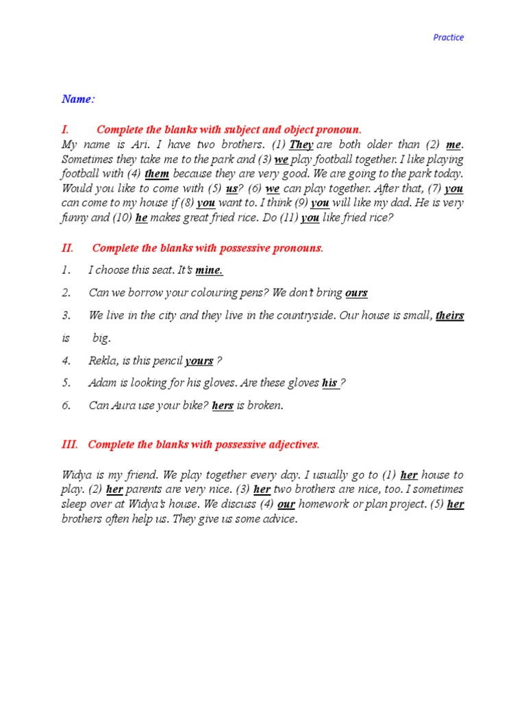 PRACTICE - English For Socializing | PDF