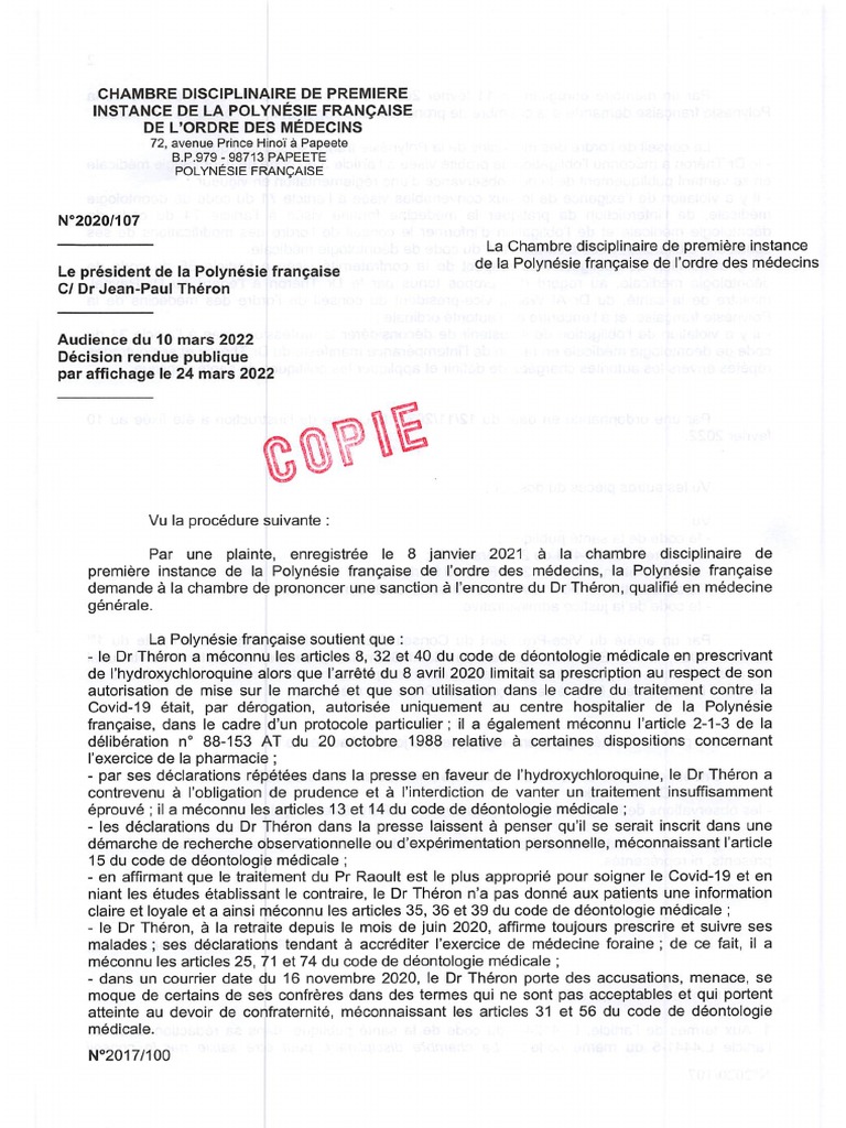 Copie Decision DR Theron JP 24 Mars 2022 | PDF