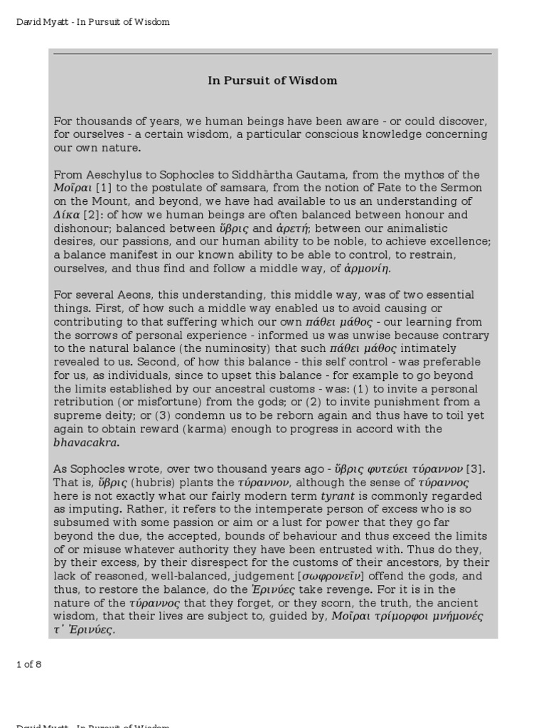 Myatt Pursuit of Wisdom | PDF | Causality | Empathy