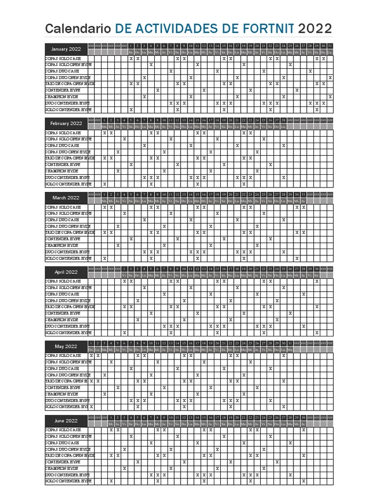 Calendario de FORNITE | PDF